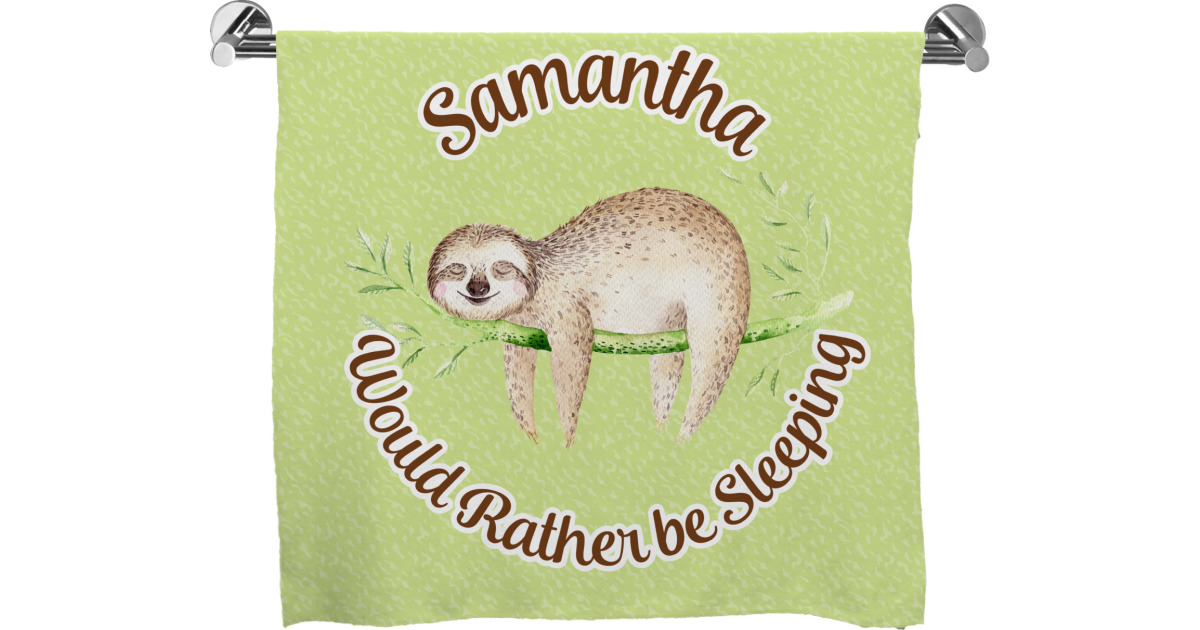 Custom Sloth Bath Towel (Personalized) | YouCustomizeIt