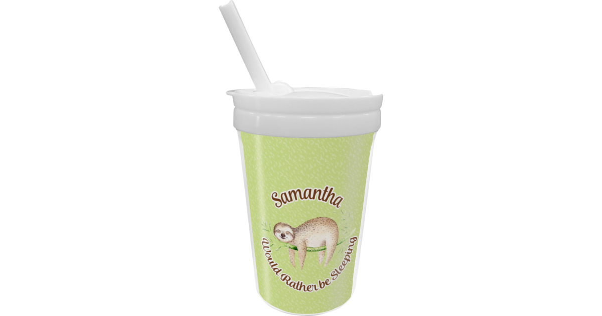 Custom Sloth Sippy Cup with Straw (Personalized) | YouCustomizeIt