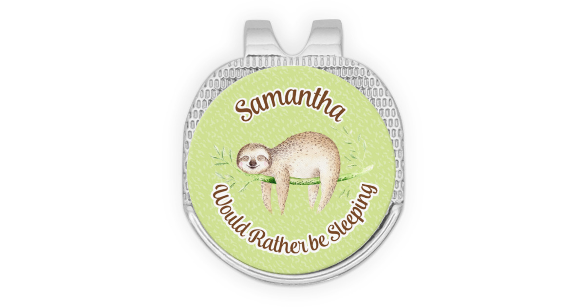 Custom Sloth Golf Ball Marker - Hat Clip - Silver | YouCustomizeIt