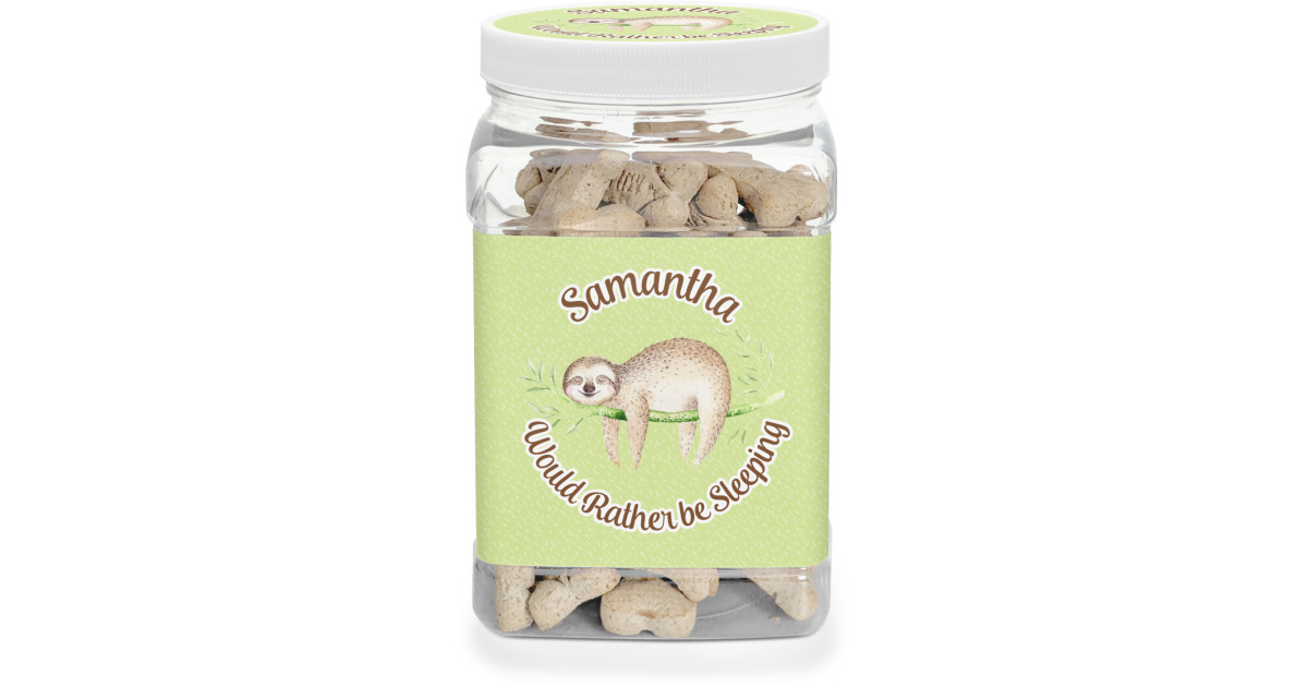 Custom Sloth Dog Treat Jar (Personalized) | YouCustomizeIt
