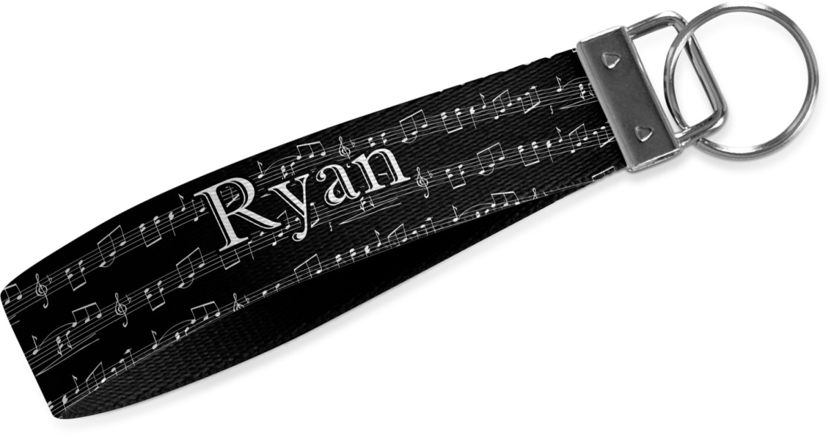 Custom Musical Notes Wristlet Webbing Keychain Fob (Personalized ...