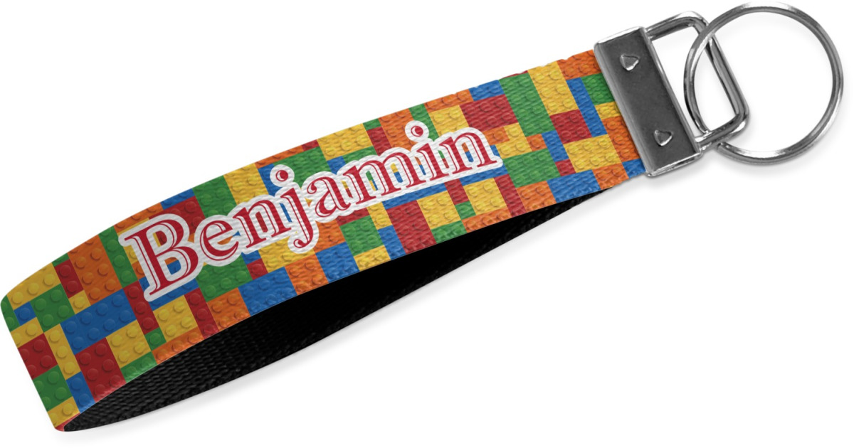 Custom Building Blocks Wristlet Webbing Keychain Fob (Personalized ...
