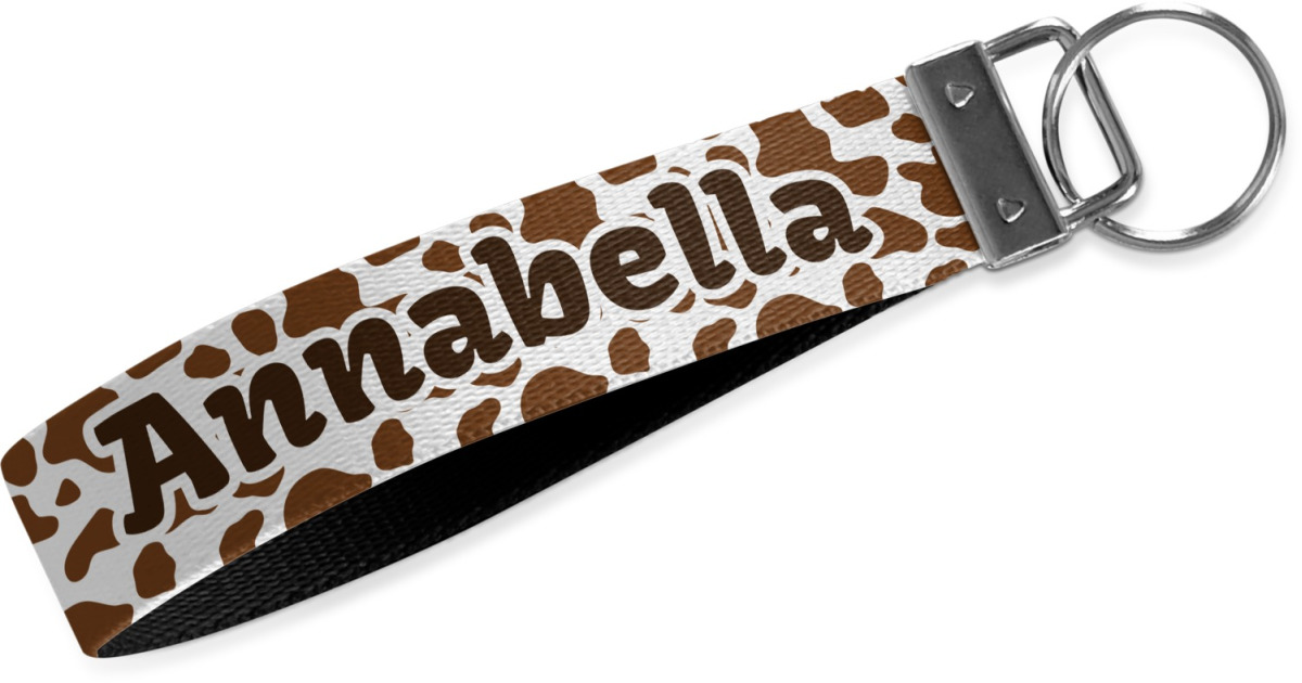 Custom Cow Print Webbing Keychain Fob - Large (Personalized ...