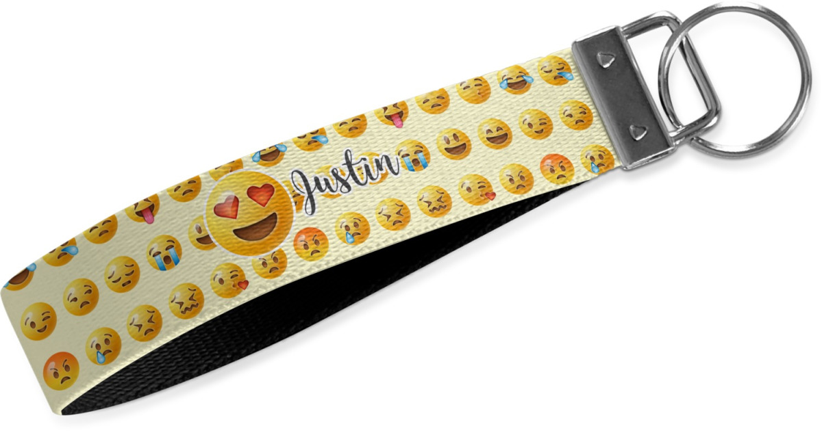 Custom Emojis Webbing Keychain Fob - Large (Personalized) | YouCustomizeIt
