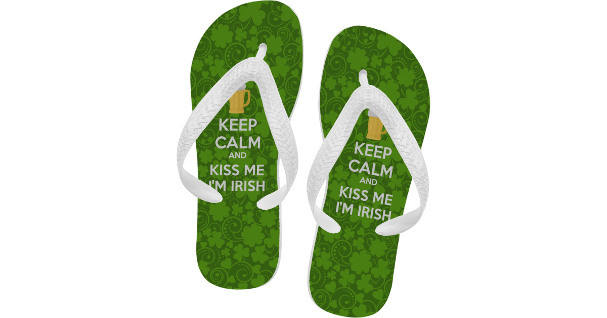 Custom Kiss Me I'm Irish Flip Flops (Personalized) | YouCustomizeIt