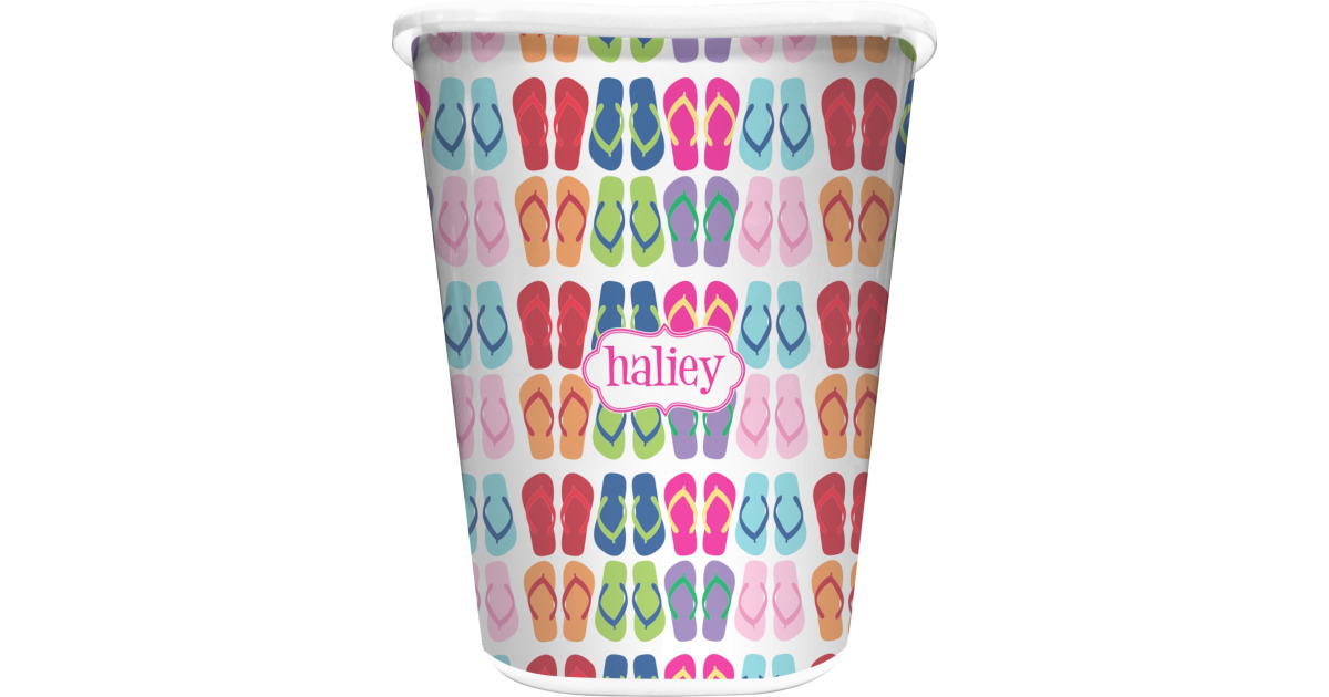 Custom FlipFlop Waste Basket - Double Sided (White) (Personalized ...