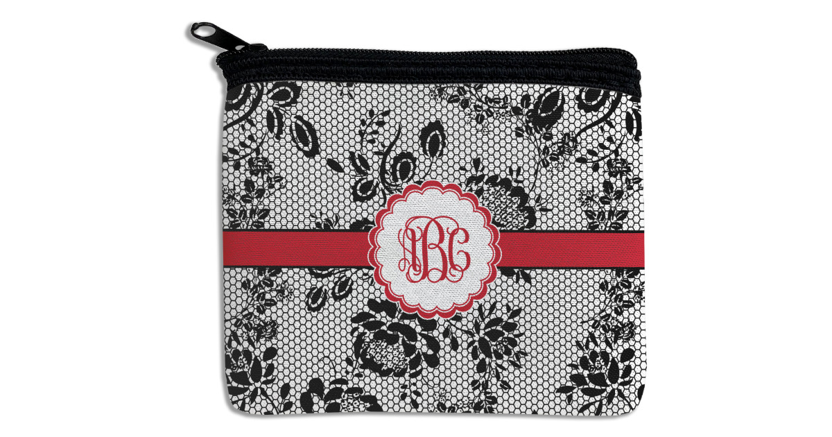 Custom Black Lace Rectangular Coin Purse (Personalized) | YouCustomizeIt