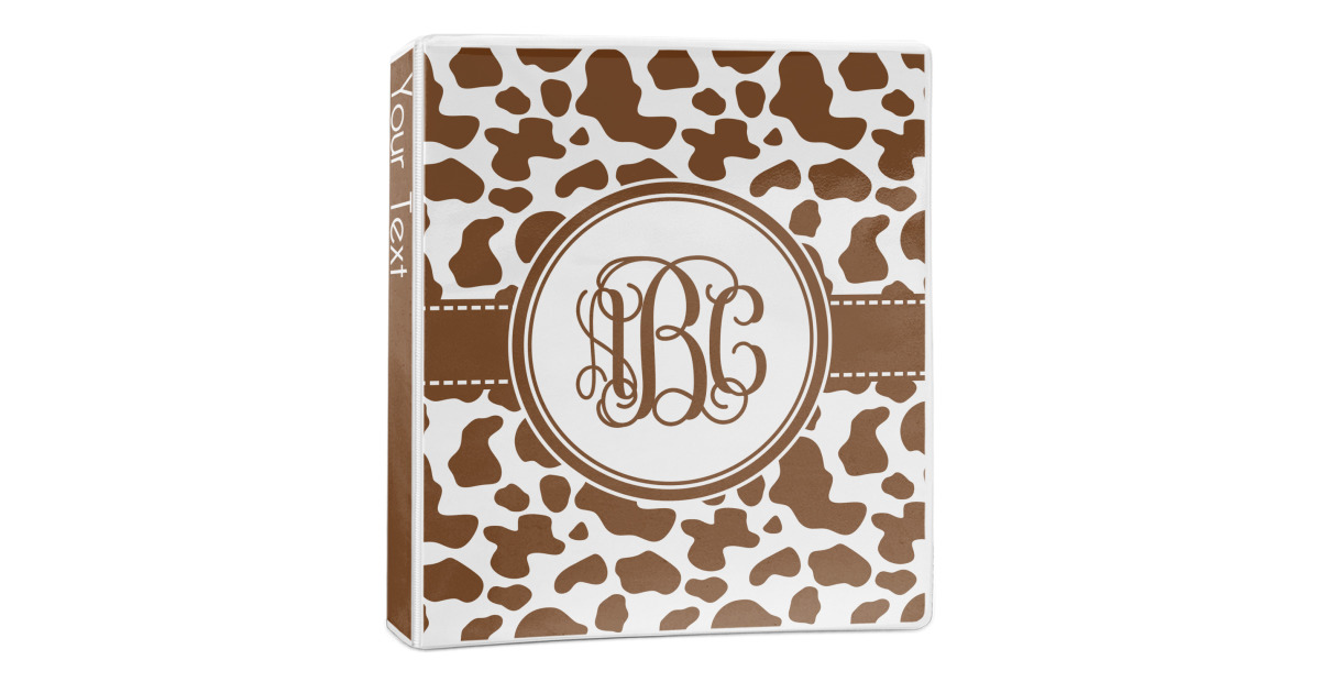 Custom Cow Print 3-Ring Binder - 1 inch (Personalized) | YouCustomizeIt