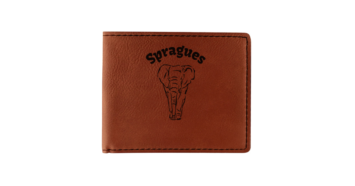 Custom Elephant Leatherette Bifold Wallet (Personalized) | YouCustomizeIt