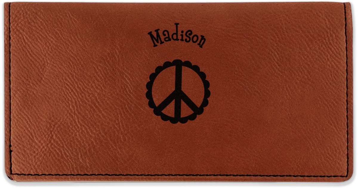 Custom Peace Sign Leatherette Checkbook Holder (Personalized ...