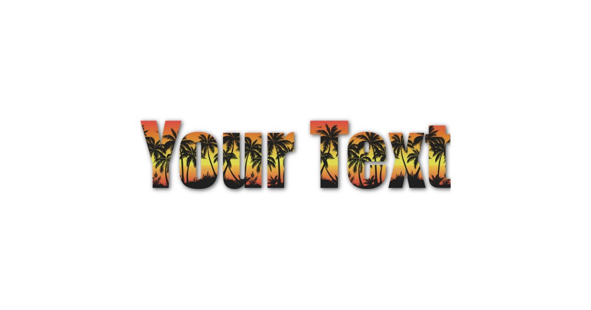 Custom Tropical Sunset Name/Text Decal - Custom Sizes (Personalized ...