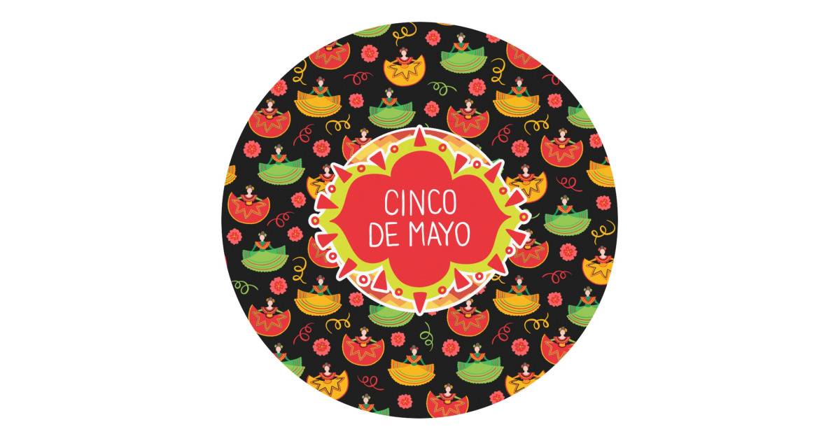 Custom Cinco De Mayo Round Decal - Large | YouCustomizeIt
