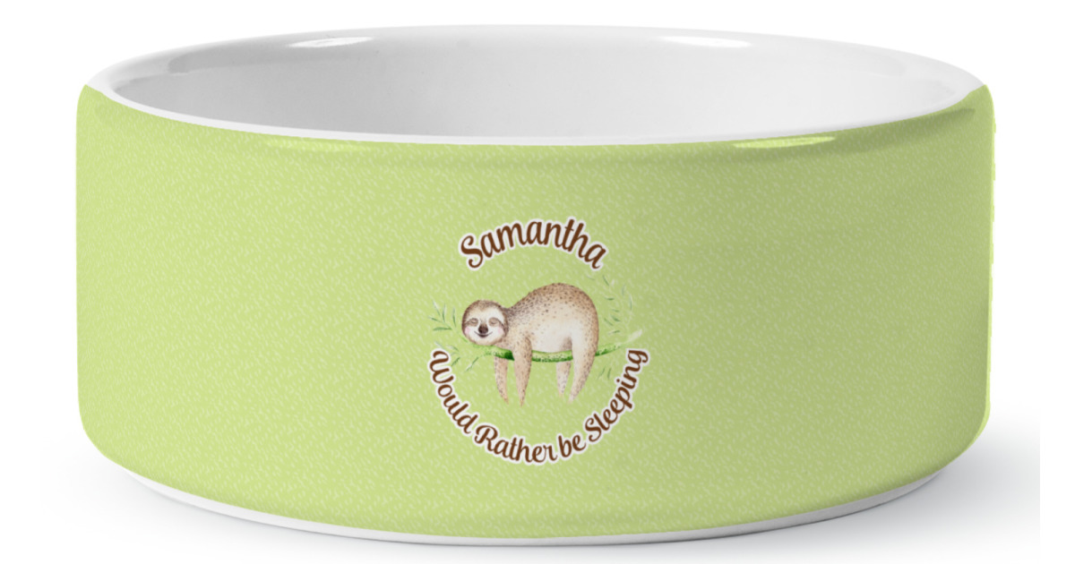 Custom Sloth Ceramic Dog Bowl (Personalized) | YouCustomizeIt