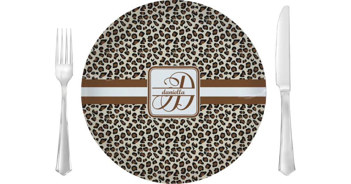 Custom Leopard Print 10" Glass Lunch / Dinner Plates - Single or Set ...