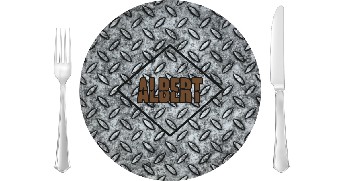Custom Diamond Plate 10" Glass Lunch / Dinner Plates - Single or Set ...