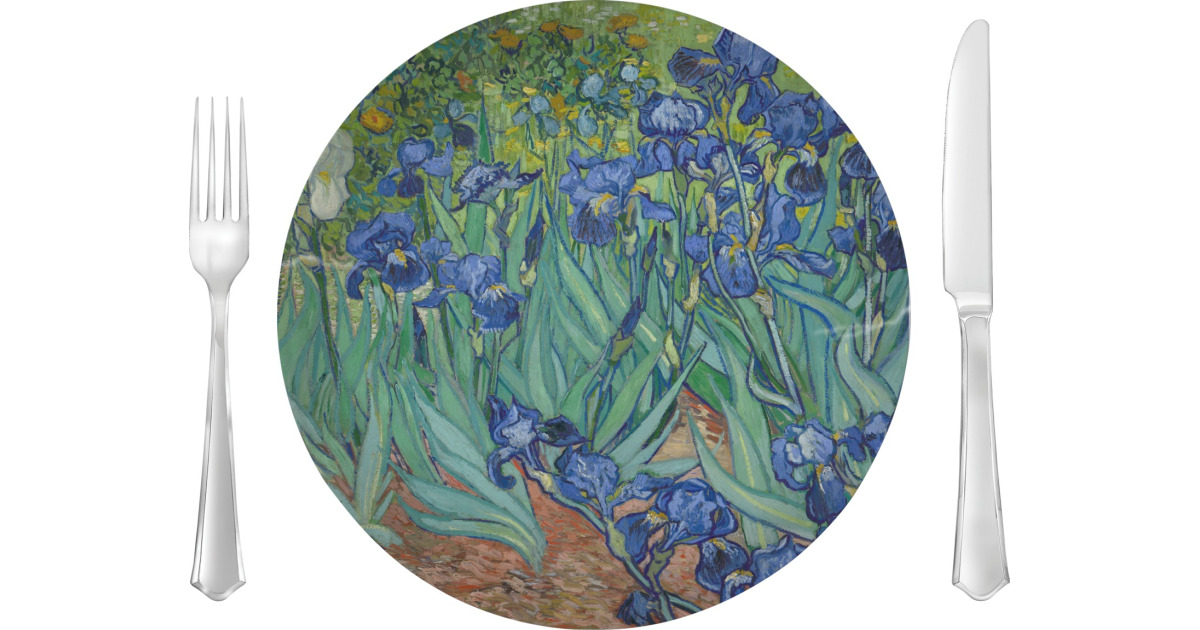 Custom Irises (Van Gogh) 10" Glass Lunch / Dinner Plates - Single or ...