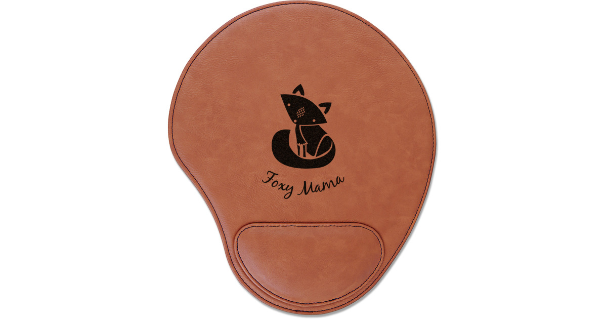 Custom Foxy Mama Leatherette Mouse Pad with Wrist Support | YouCustomizeIt