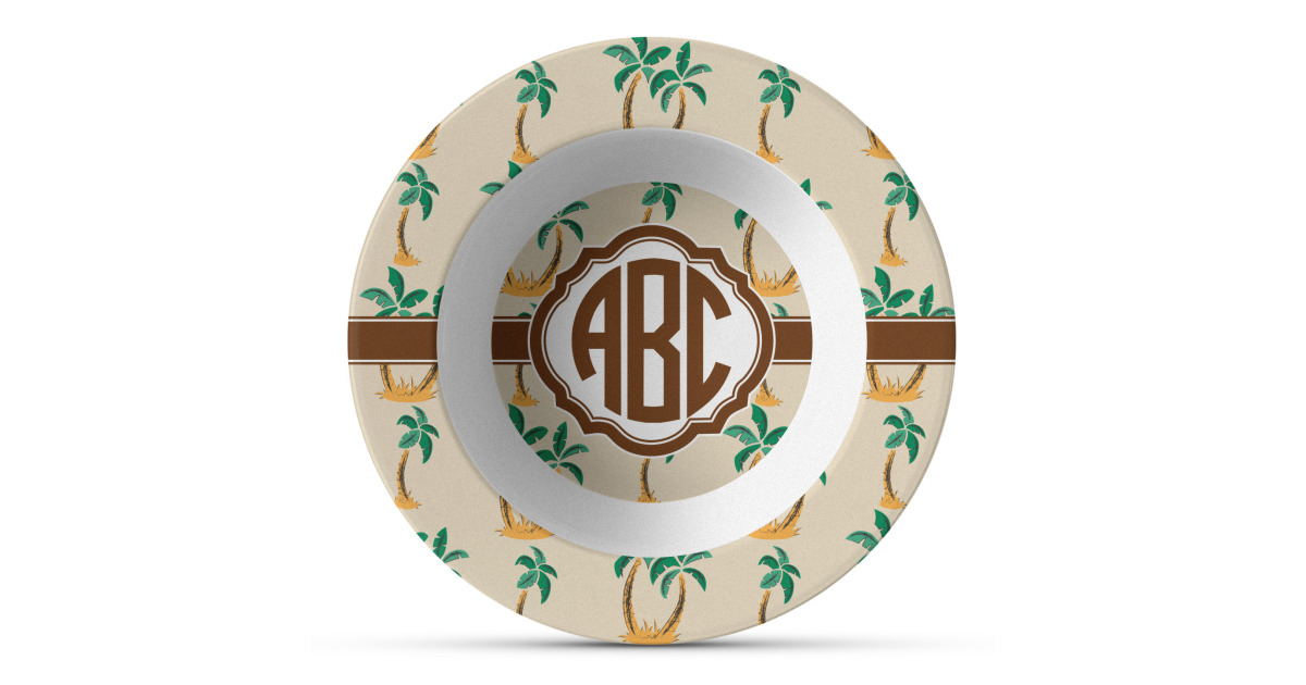 Custom Palm Trees Plastic Bowl - Microwave Safe - Composite Polymer ...