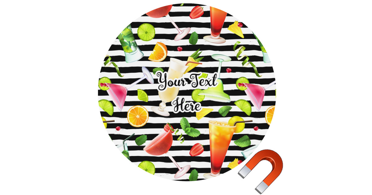 Custom Cocktails Round Car Magnet - 6" (Personalized) | YouCustomizeIt