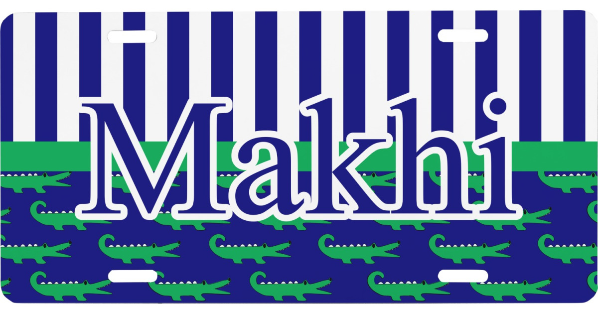 Custom Alligators & Stripes Front License Plate (Personalized ...