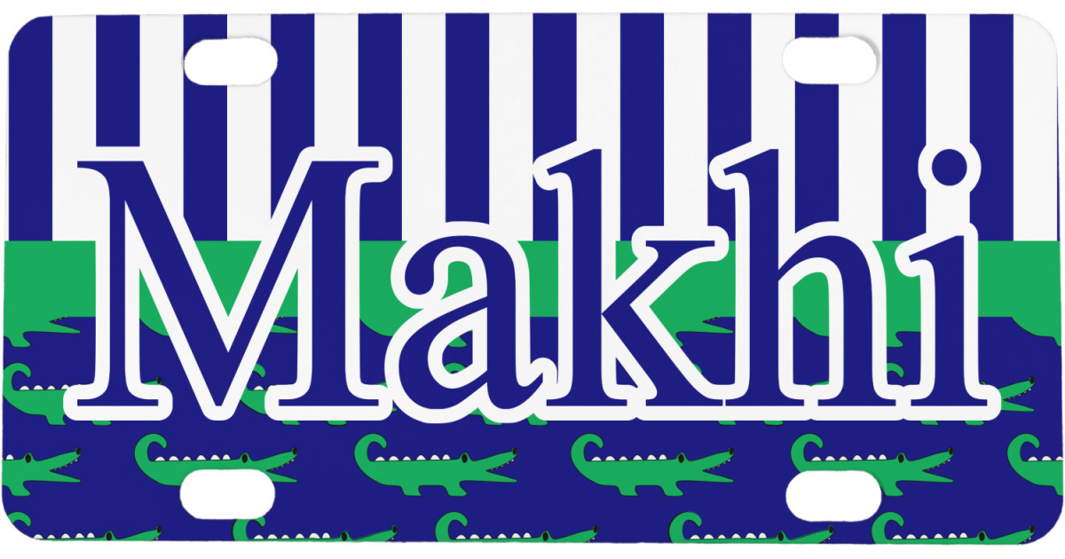 Custom Alligators & Stripes Mini / Bicycle License Plate (4 Holes ...