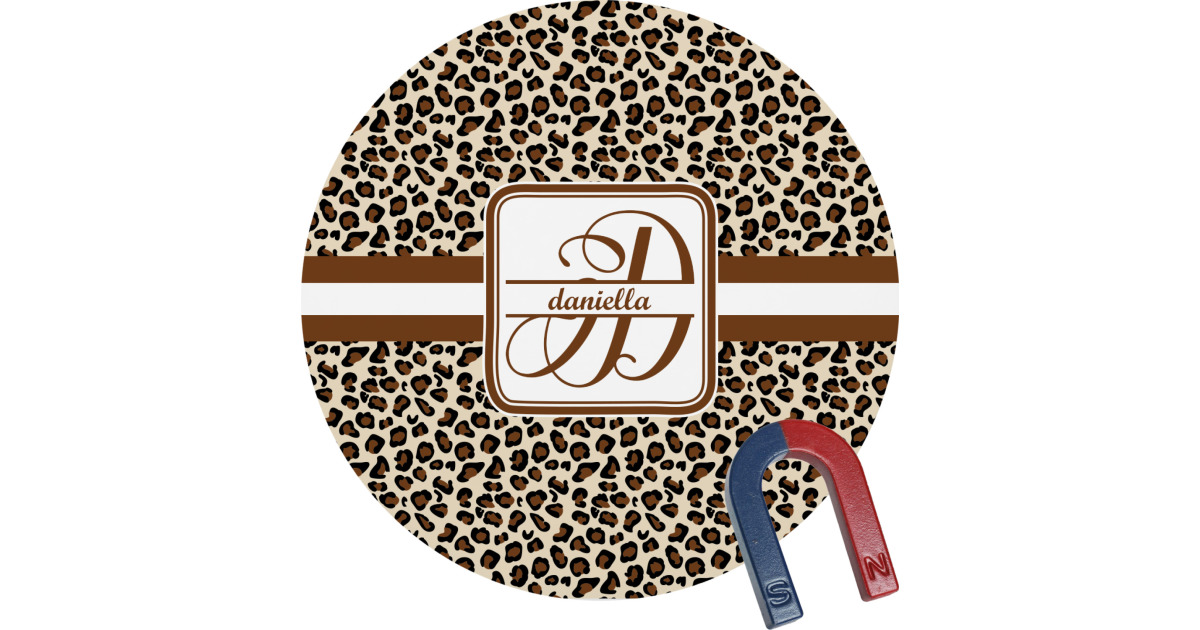 Custom Leopard Print Round Fridge Magnet (Personalized) | YouCustomizeIt