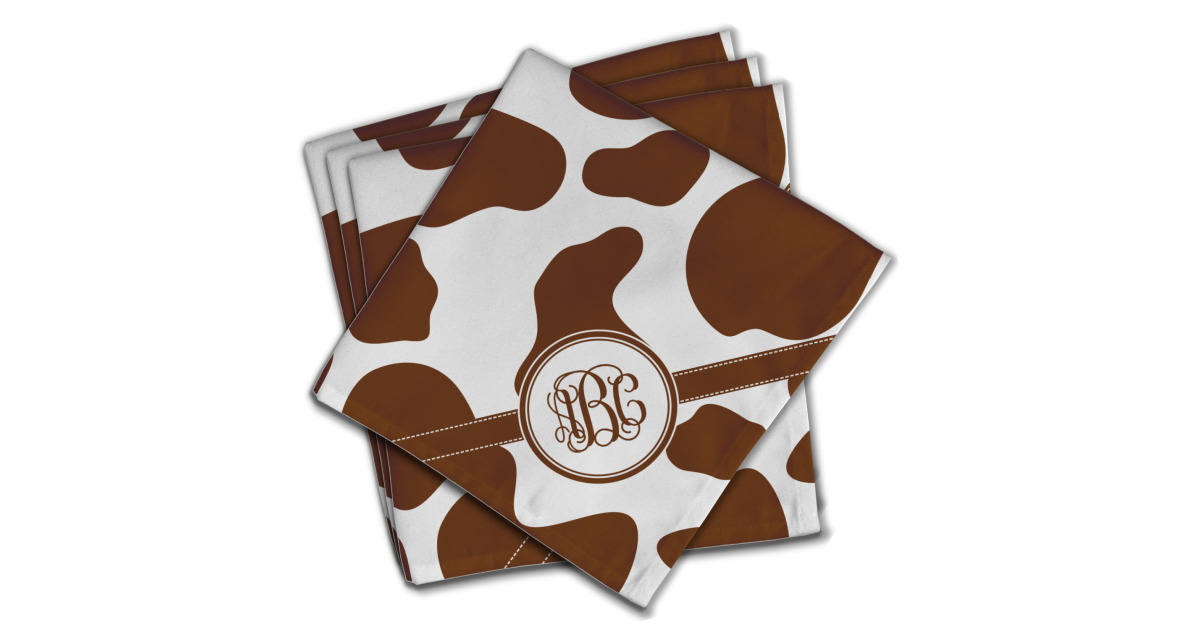 Custom Cow Print Cloth Napkins (Set of 4) (Personalized) | YouCustomizeIt