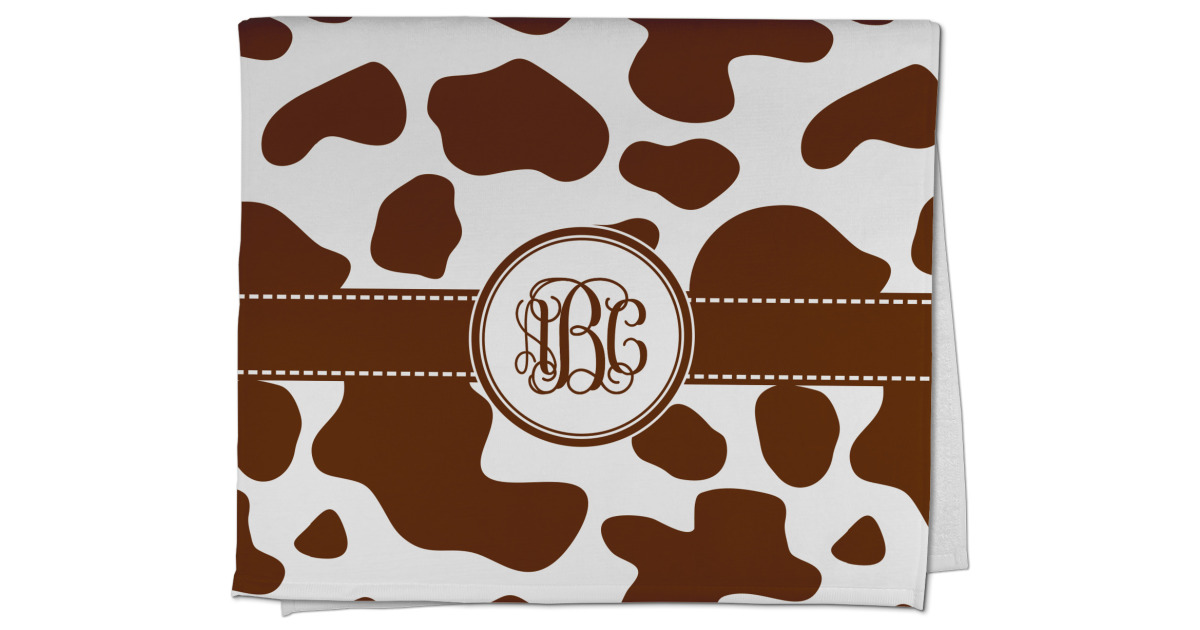Custom Cow Print Kitchen Towel - Poly Cotton w/ Monograms | YouCustomizeIt