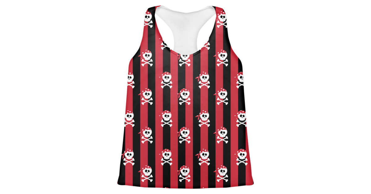 Custom Pirate & Stripes Womens Racerback Tank Top | YouCustomizeIt
