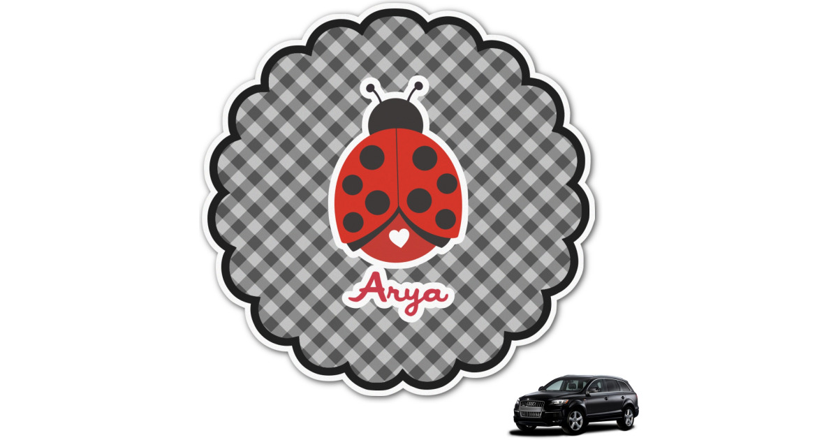 Custom Ladybugs & Gingham Graphic Car Decal (Personalized) | YouCustomizeIt