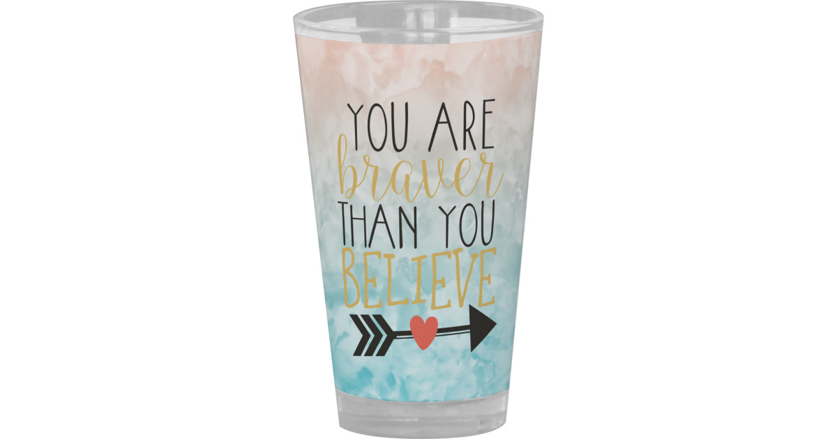 Custom Inspirational Quotes Pint Glass - Full Color | YouCustomizeIt