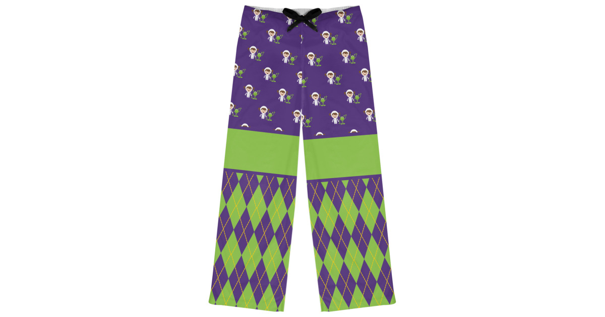 Custom Astronaut, Aliens & Argyle Womens Pajama Pants - XL | YouCustomizeIt