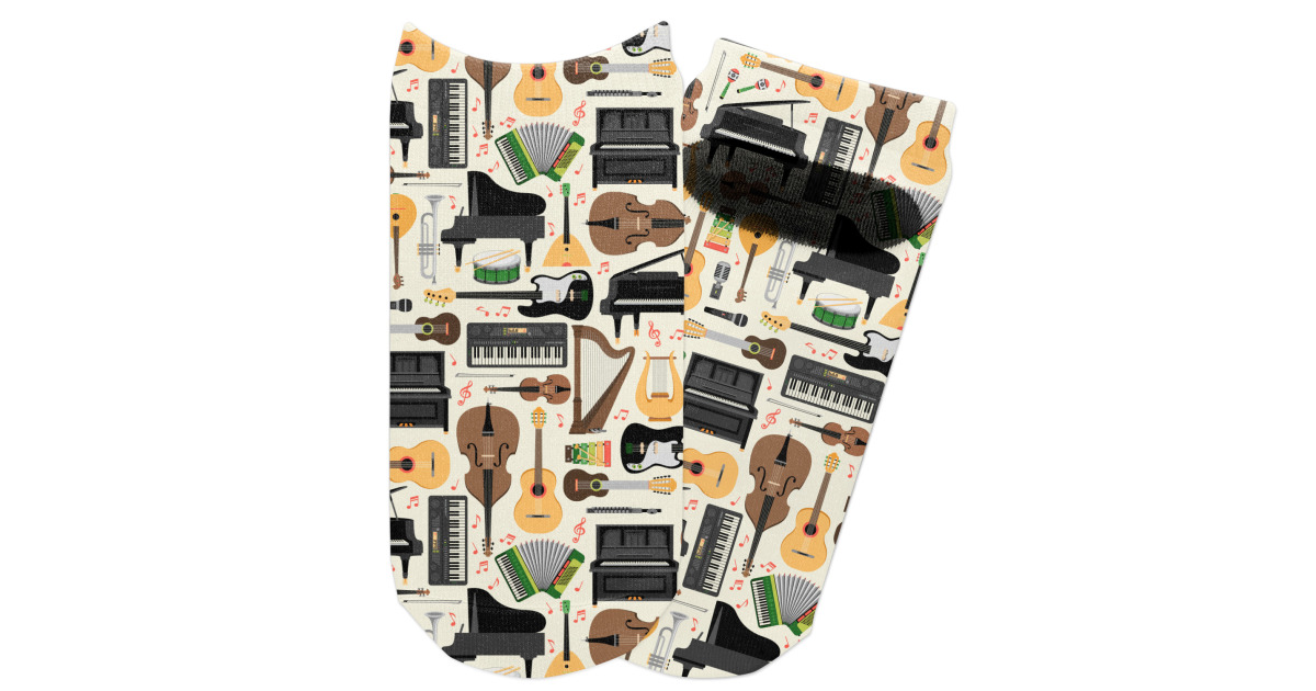 Custom Musical Instruments Adult Ankle Socks | YouCustomizeIt