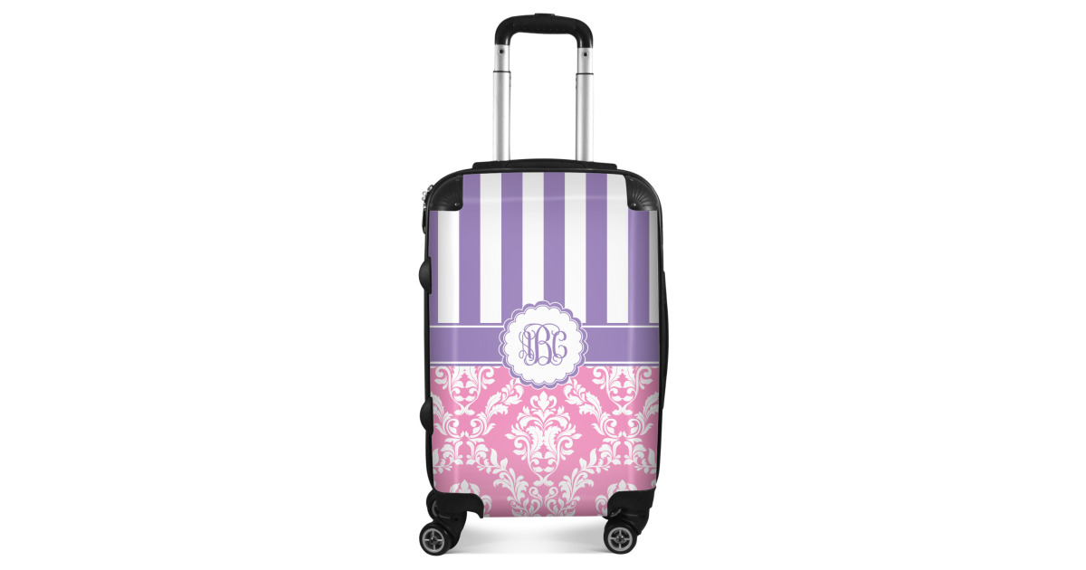 Custom Pink & Purple Damask Suitcase (Personalized) | YouCustomizeIt