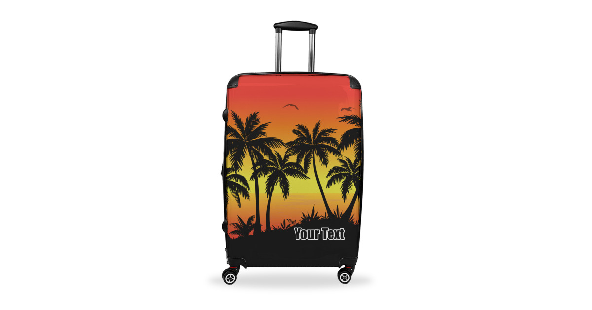 Custom Tropical Sunset Suitcase - 28" Large - Checked w/ Name or Text ...