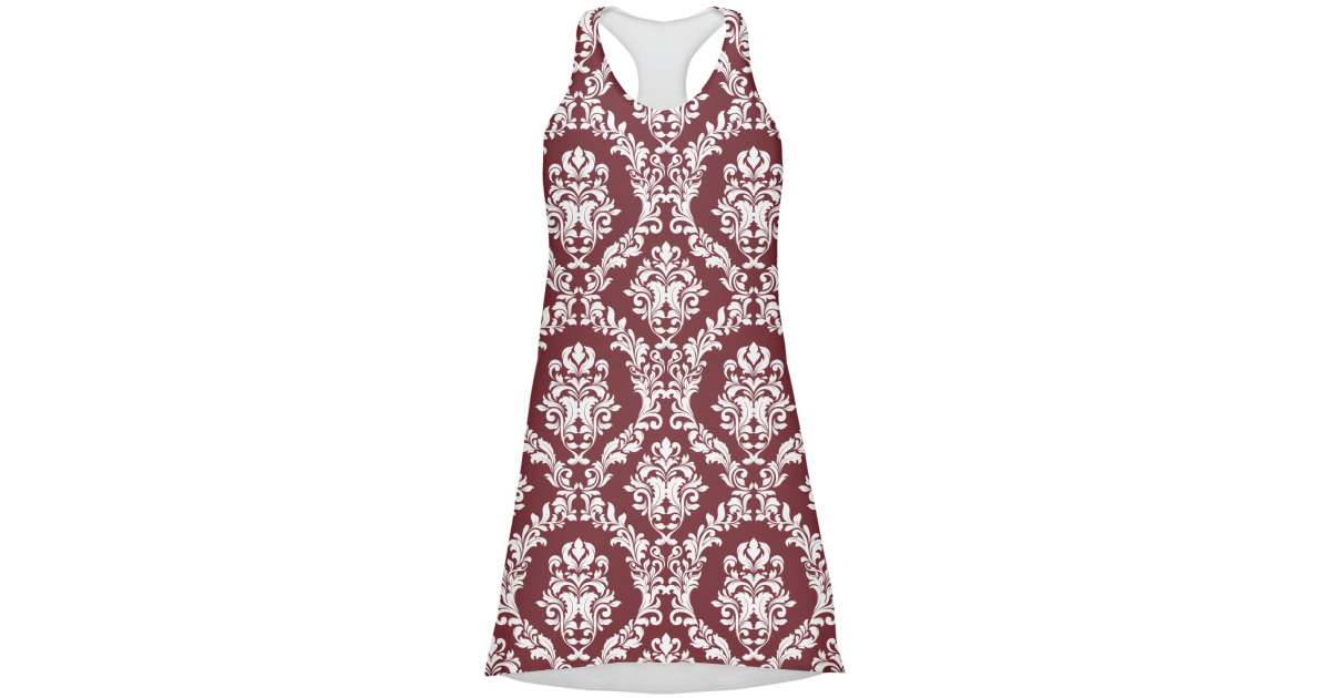 Custom Maroon & White Racerback Dress | YouCustomizeIt