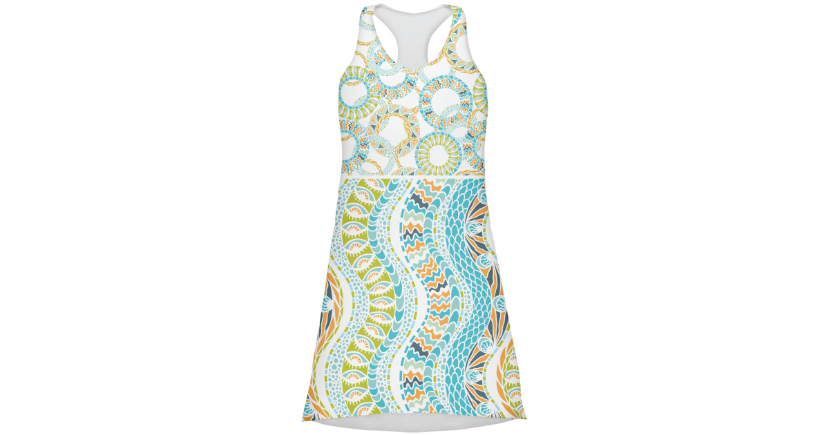 Custom Teal Ribbons & Labels Racerback Dress | YouCustomizeIt