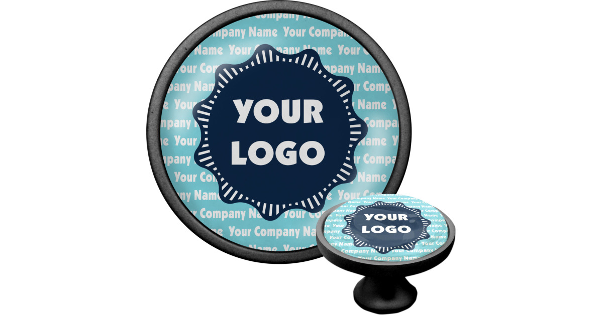 Custom Logo & Company Name Cabinet Knob - Black | YouCustomizeIt