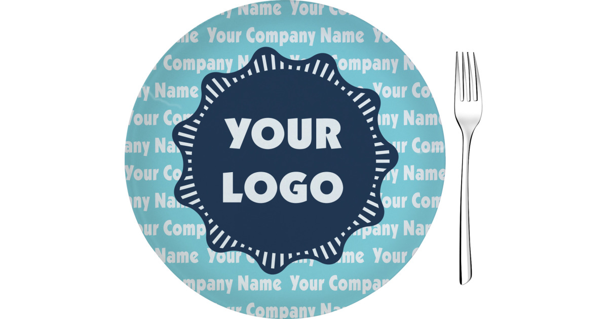 Custom Logo & Company Name 8" Glass Appetizer / Dessert Plate ...