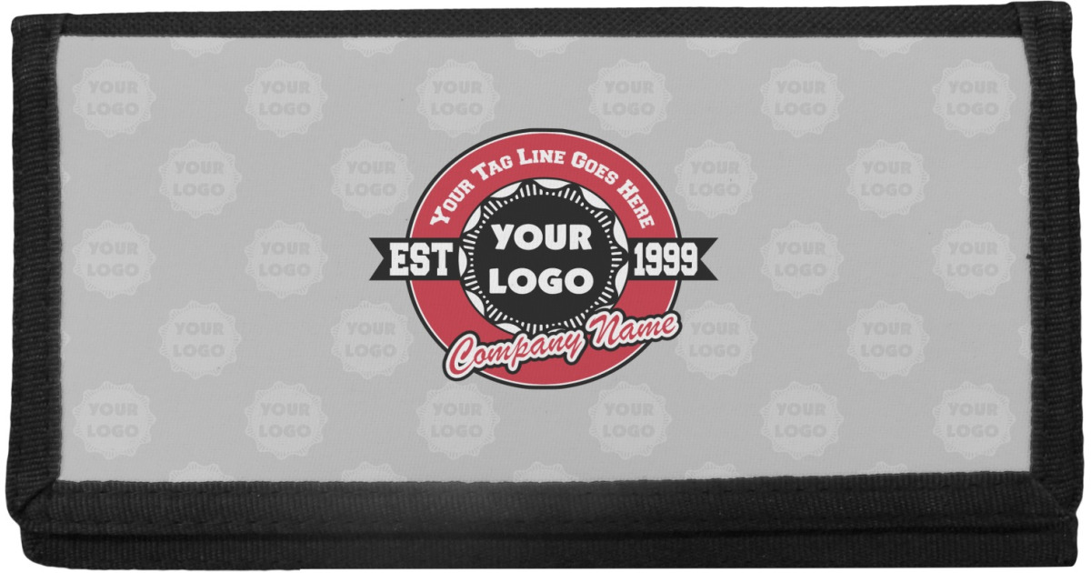 Custom Logo & Tag Line Canvas Checkbook Cover w/ Logos | YouCustomizeIt