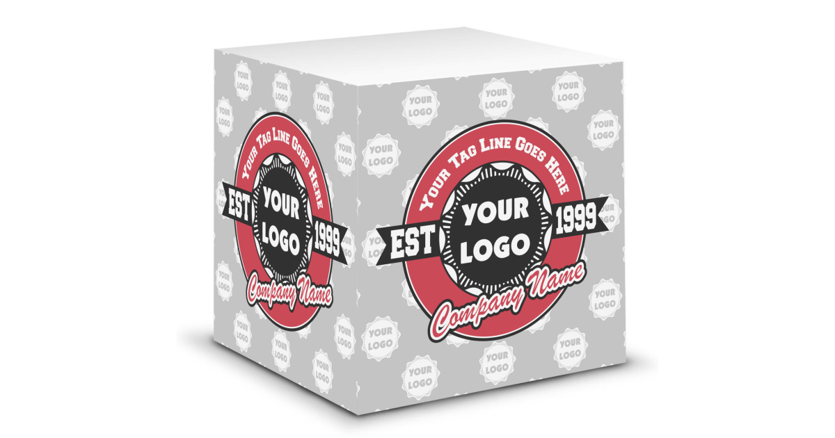 Custom Logo & Tag Line Sticky Note Cube w/ Logos | YouCustomizeIt
