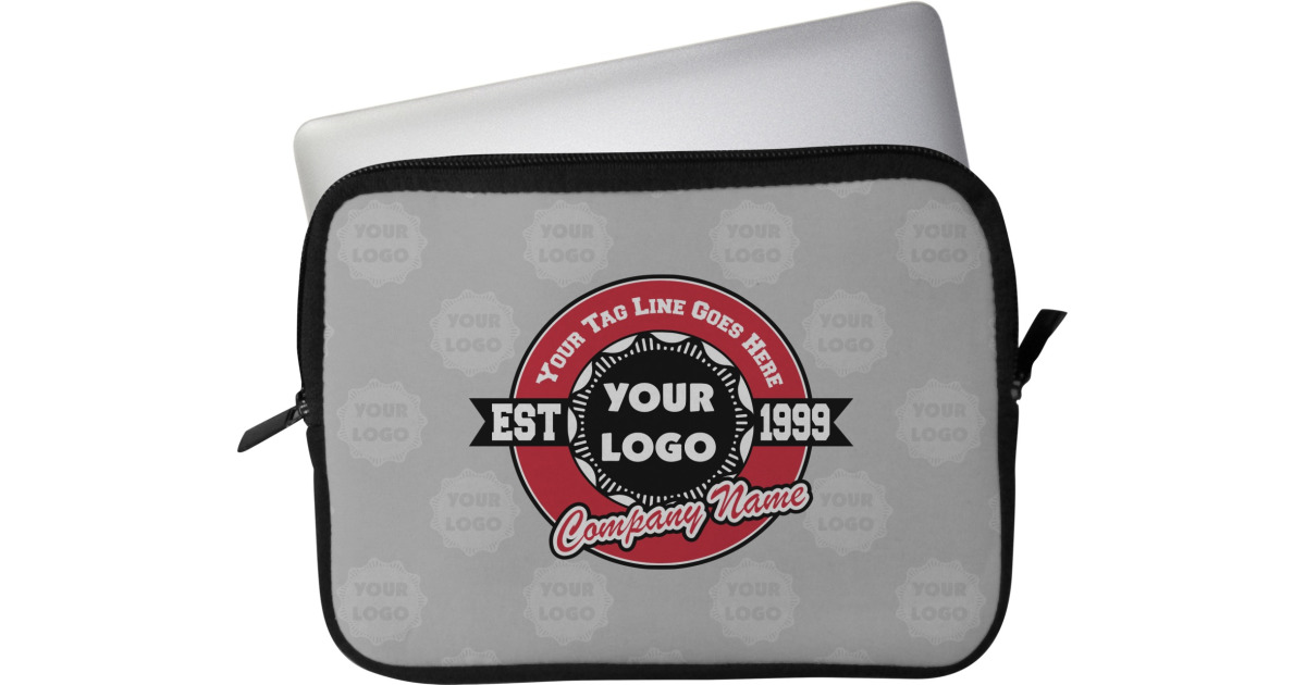 Custom Logo & Tag Line Laptop Sleeve / Case w/ Logos | YouCustomizeIt