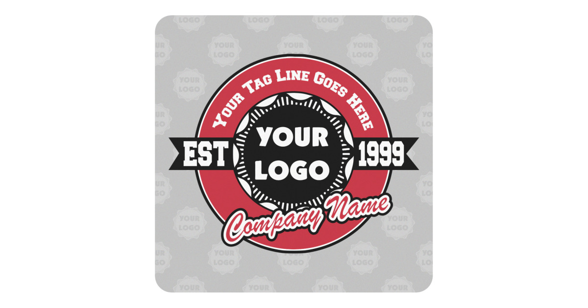 Custom Logo & Tag Line Square Decal w/ Logos | YouCustomizeIt