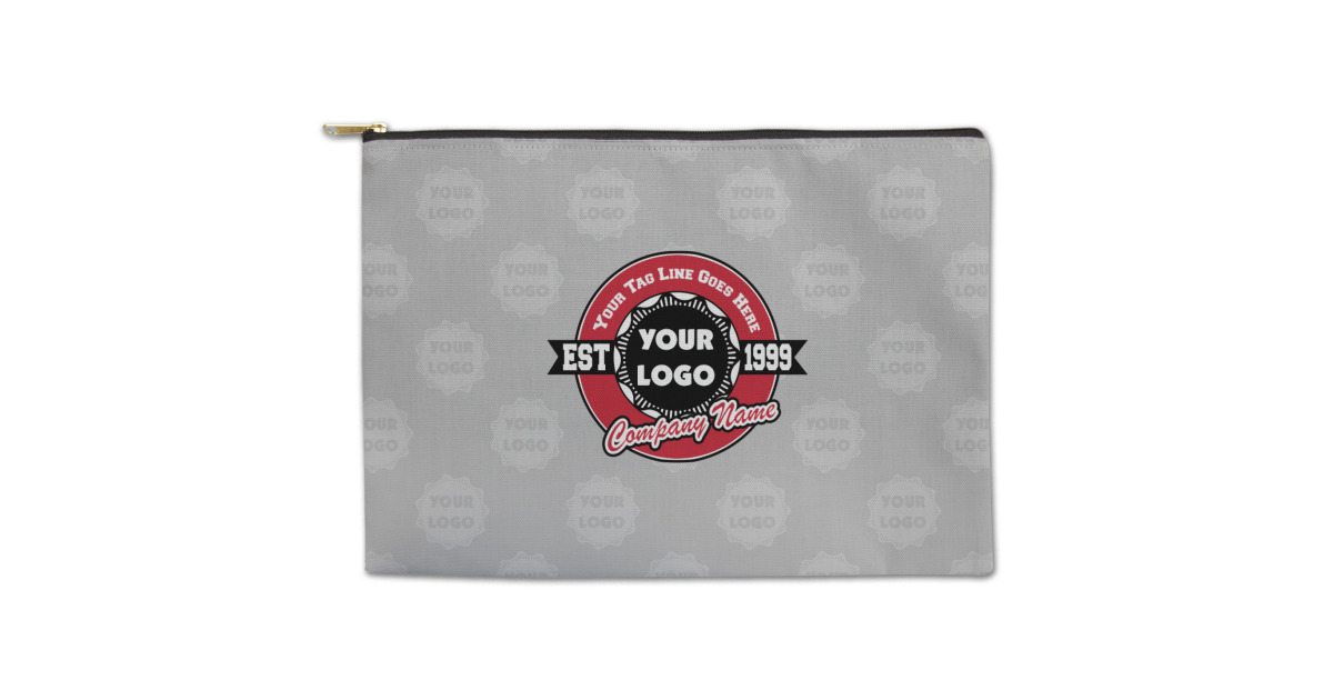 Custom Logo & Tag Line Zipper Pouch w/ Logos | YouCustomizeIt