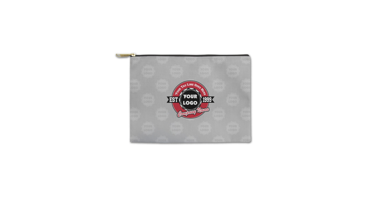 Custom Logo & Tag Line Zipper Pouch - Small - 8.5" x 6" w/ Logos ...