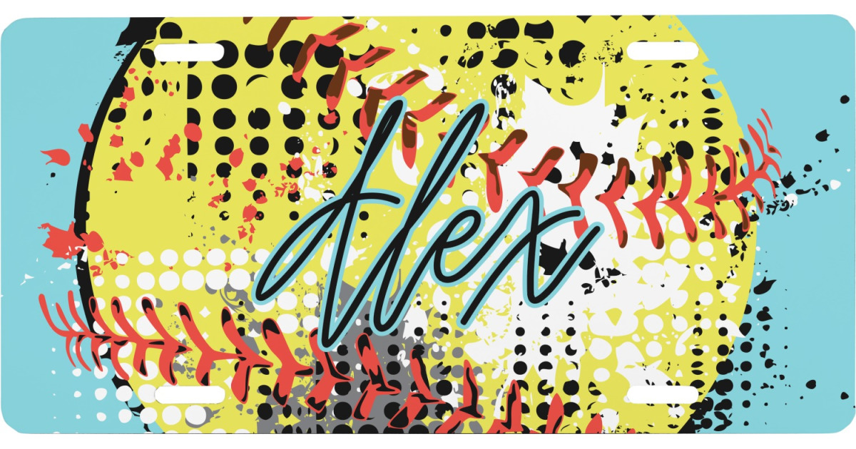 Custom Softball Front License Plate (Personalized) | YouCustomizeIt