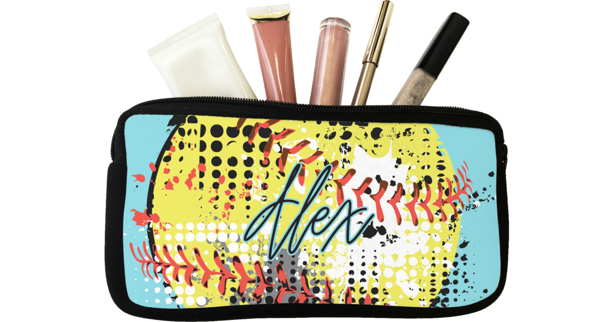 Custom Softball Makeup / Cosmetic Bag (Personalized) | YouCustomizeIt