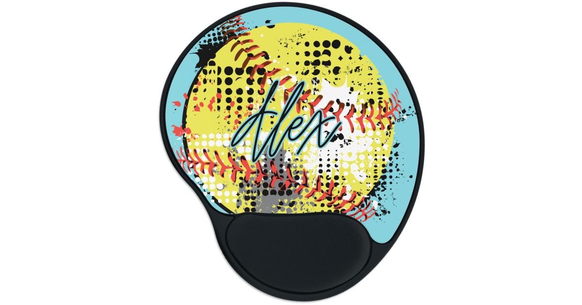 Custom Softball Mouse Pad with Wrist Support | YouCustomizeIt