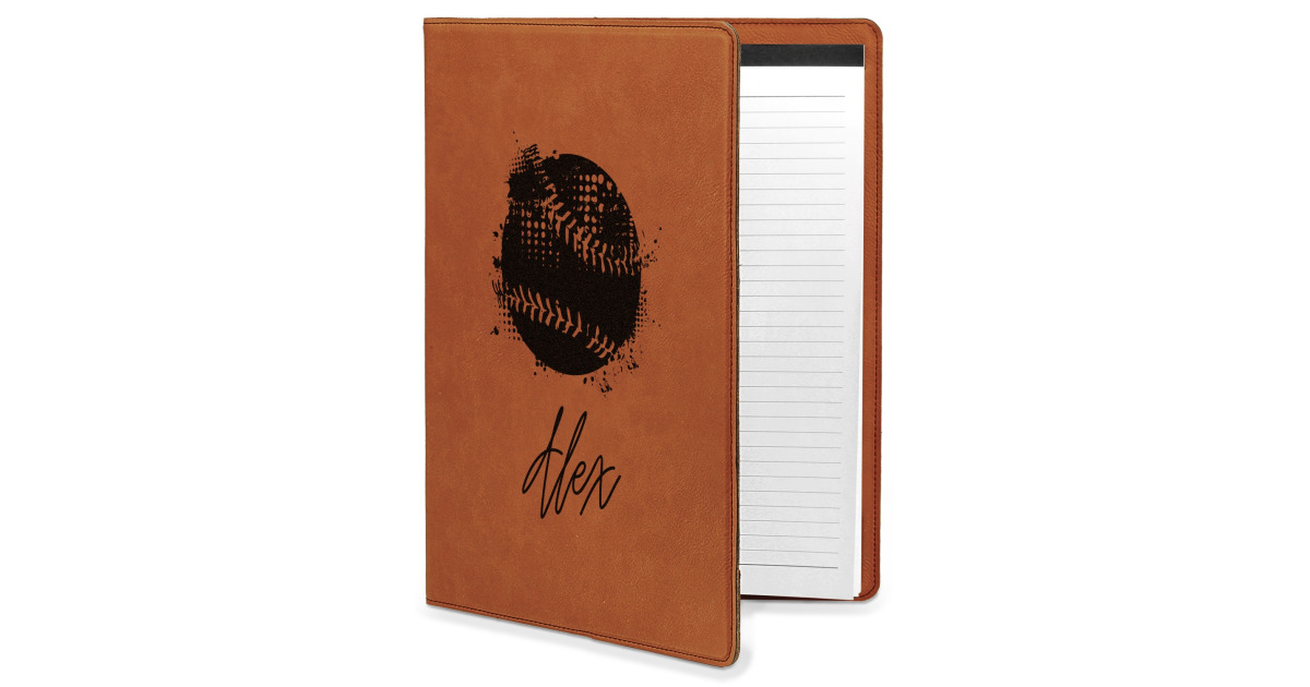 Custom Softball Leatherette Portfolio with Notepad (Personalized ...