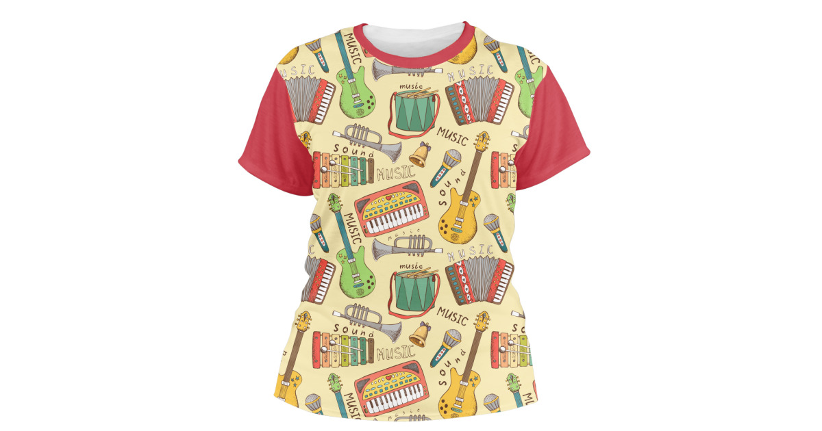 Custom Vintage Musical Instruments Women's Crew T-Shirt | YouCustomizeIt